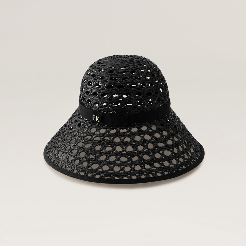 Charul Raffia Lace Sun Hat - Charcoal | Helen Kaminski US