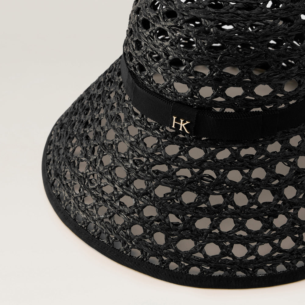 Charul Raffia Lace Sun Hat - Charcoal | Helen Kaminski US