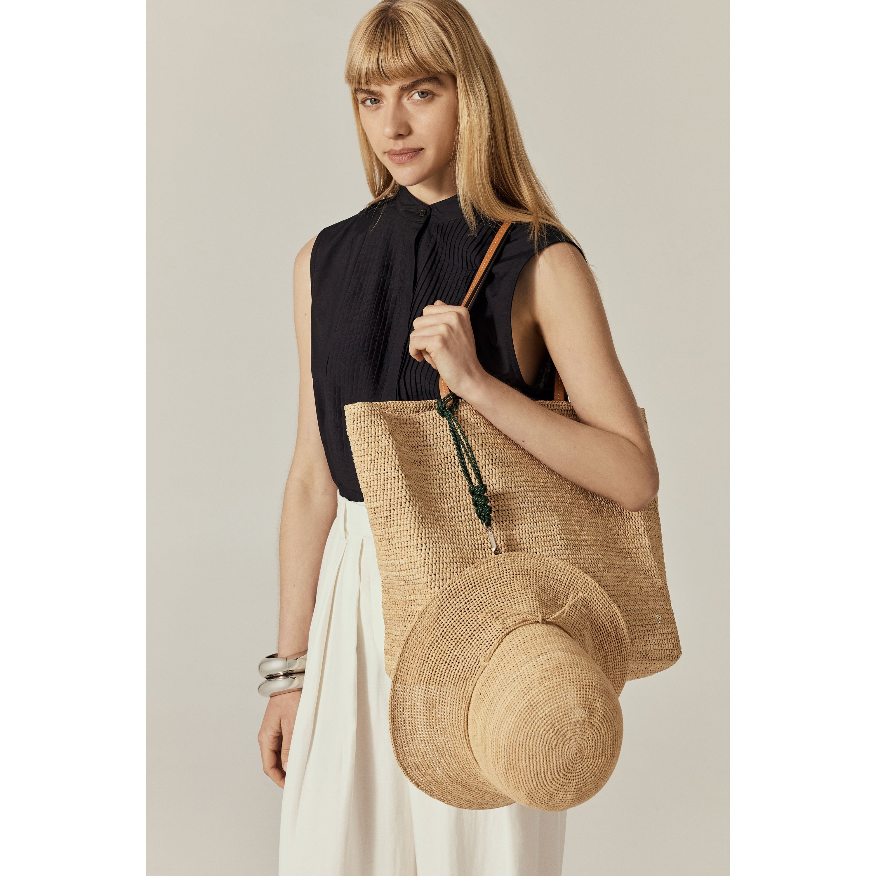 Raffia Cord Hat Clip - Emerald | Helen Kaminski US