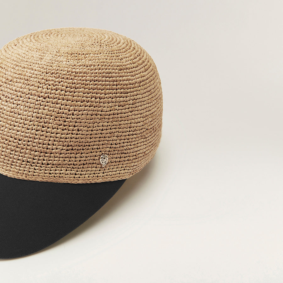 Shop the Vivette Classic Baseball Cap in Natural/Black | Helen Kaminski